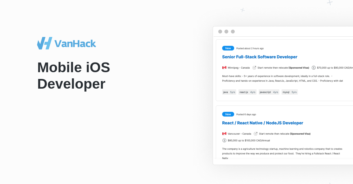 Mobile iOS Developer - VanHack